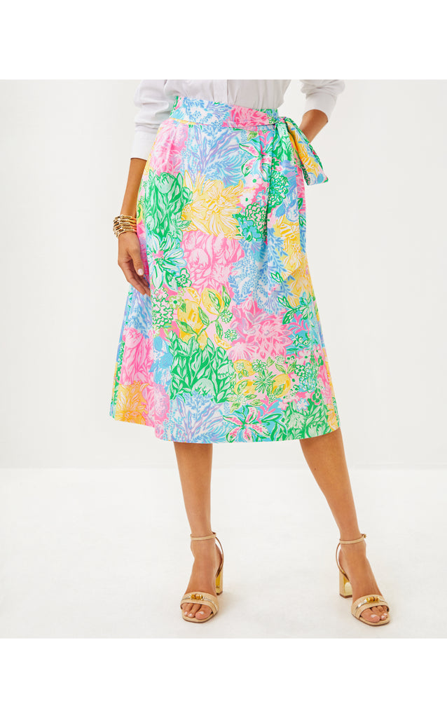 Rowena Midi Skirt - Bright Delight Patch – Postcards from Paradise