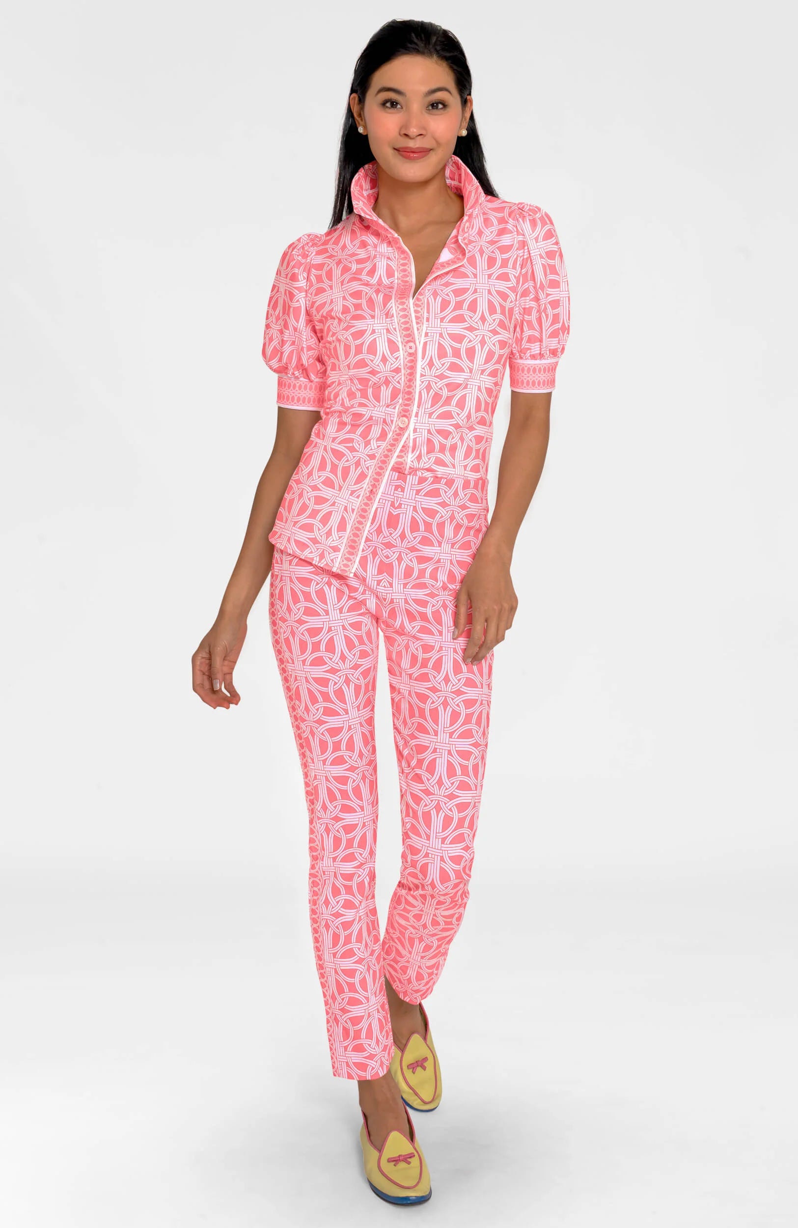 Gripeless Pull On Pants - Ring Toss in Melon – Postcards from Paradise