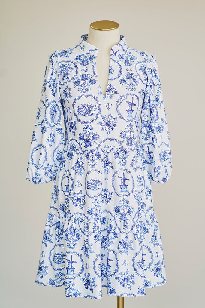 The Tory Dress - Delft Blue – Postcards from Paradise